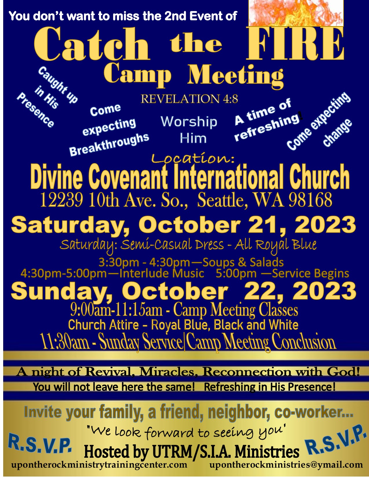 Save The Date/Event Flyers – Upon The Rock Ministry Training Center